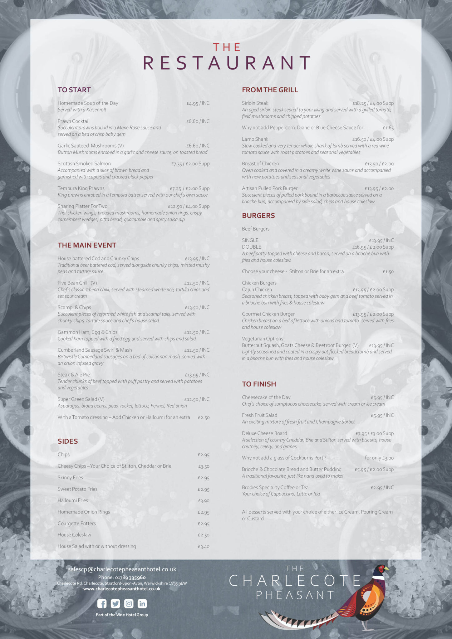 THE RESTAURANT | Charlecote Pheasant Hotel